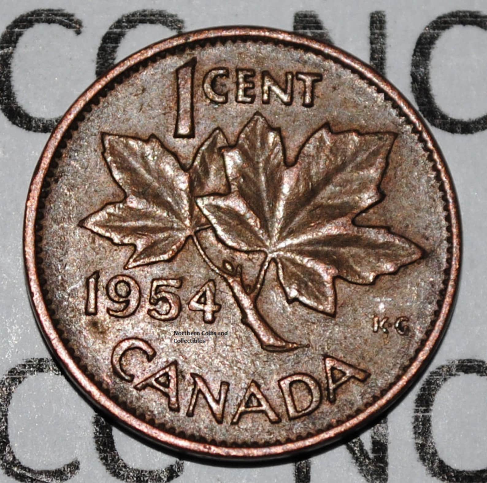 Canada 1954 SF 1 Cent Copper Coin One Canadian Penny Shoulder - Etsy
