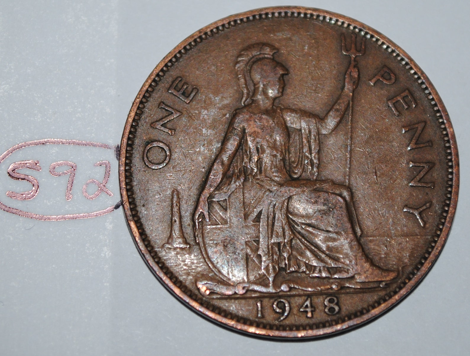 1948 Great Britain 1 Penny George VI UK Coin KM 845 Lot S92 | Etsy