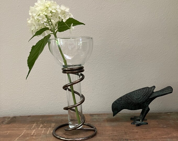 Vintage Glass Vial Vase With Silver Plate Stand | Glass Rooting Vase ...