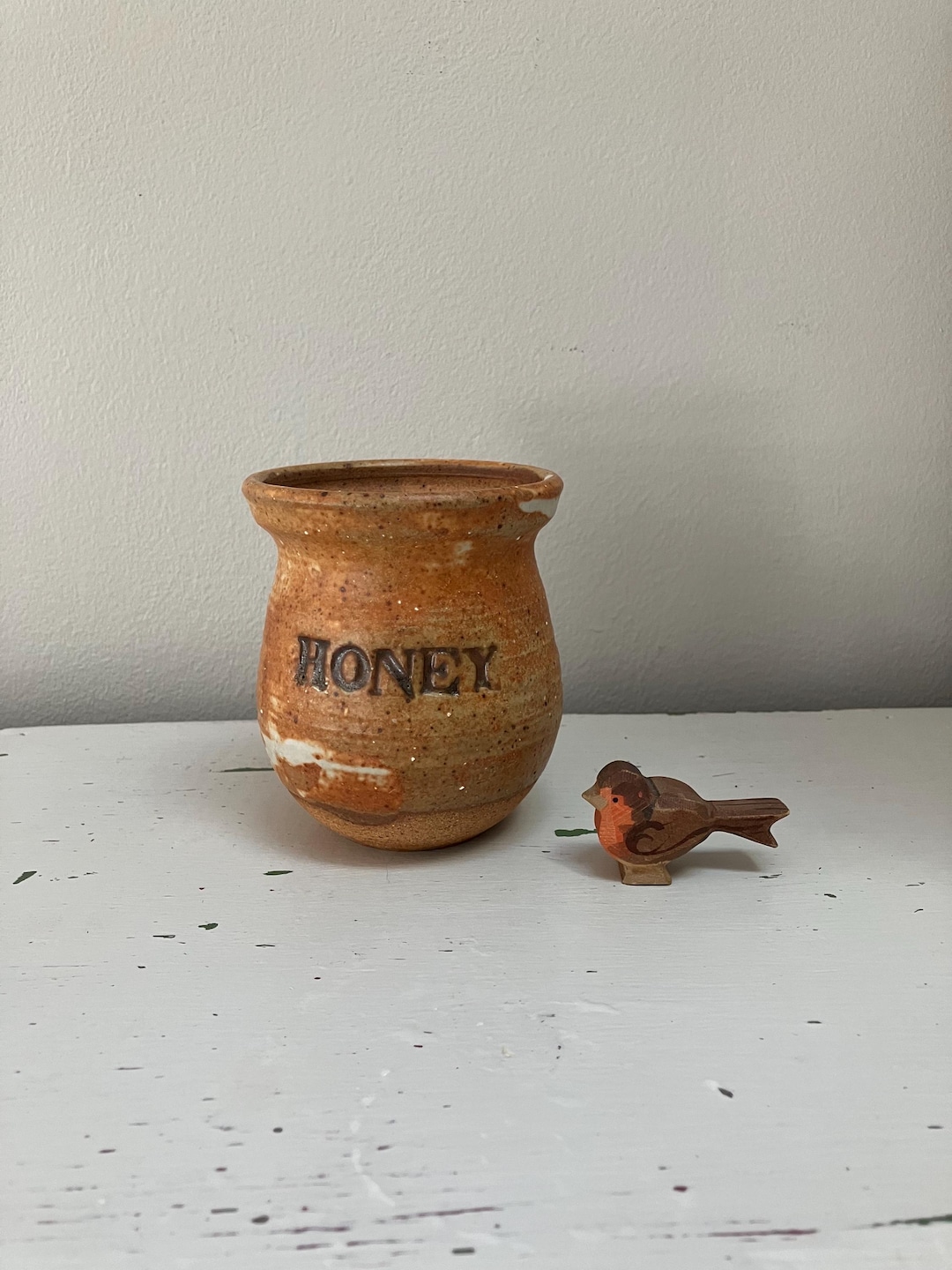 Hand Built Honey Pot | Sienna Brown Natural Style Jar for Honey ...