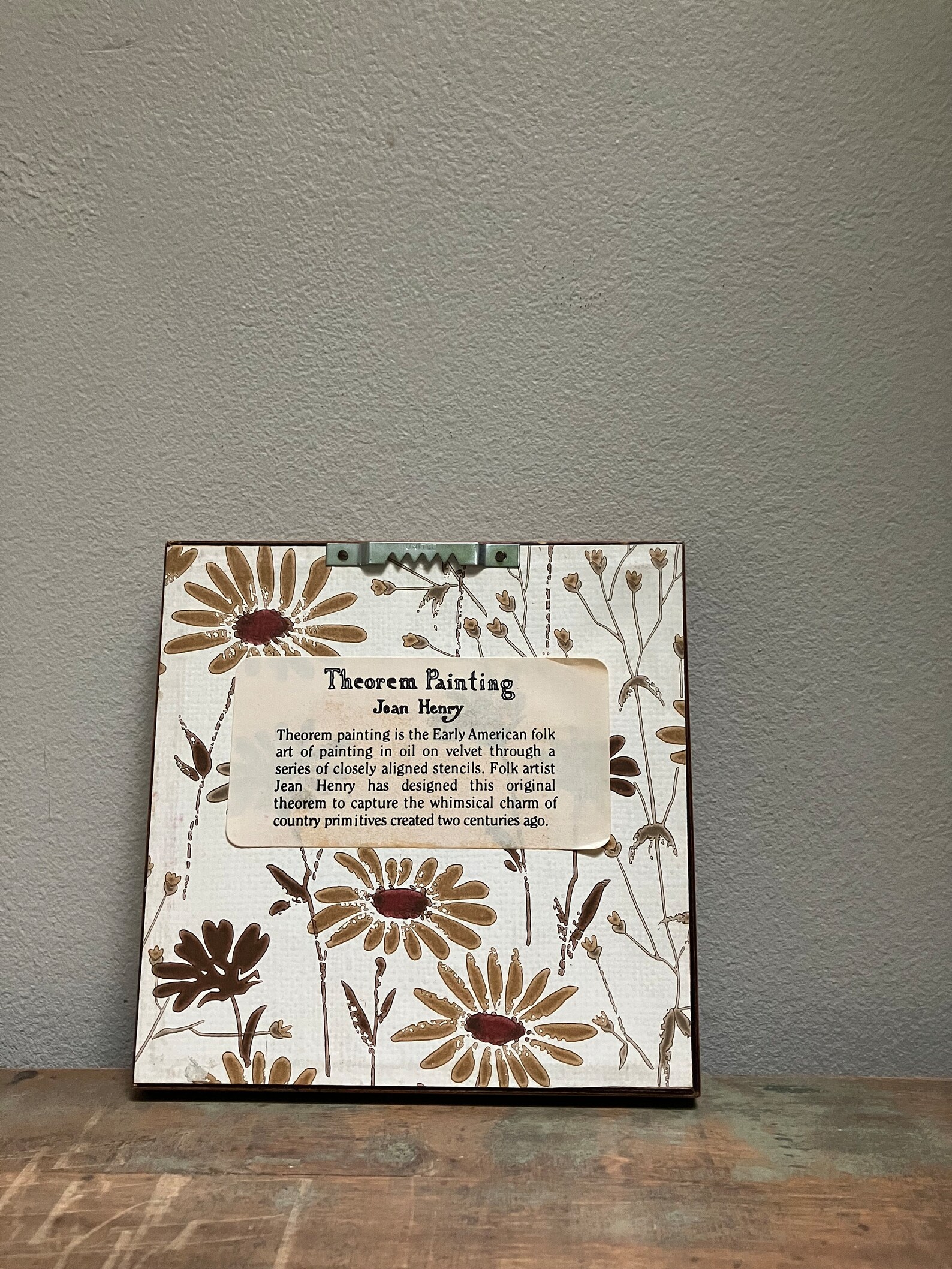 Vintage Theorem Painting Jean Henry Small Theorem Framed Wall Art Folk ...