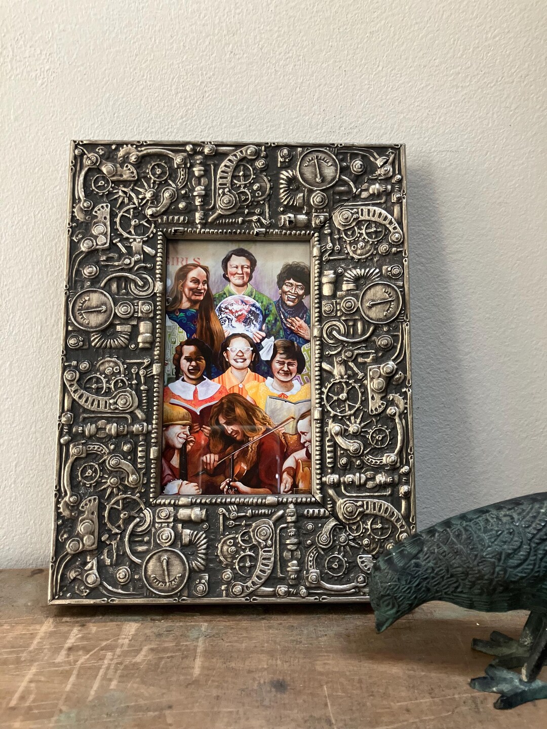 Handmade Steampunk Photo Frame | Industrial Style Frame | Silver ...