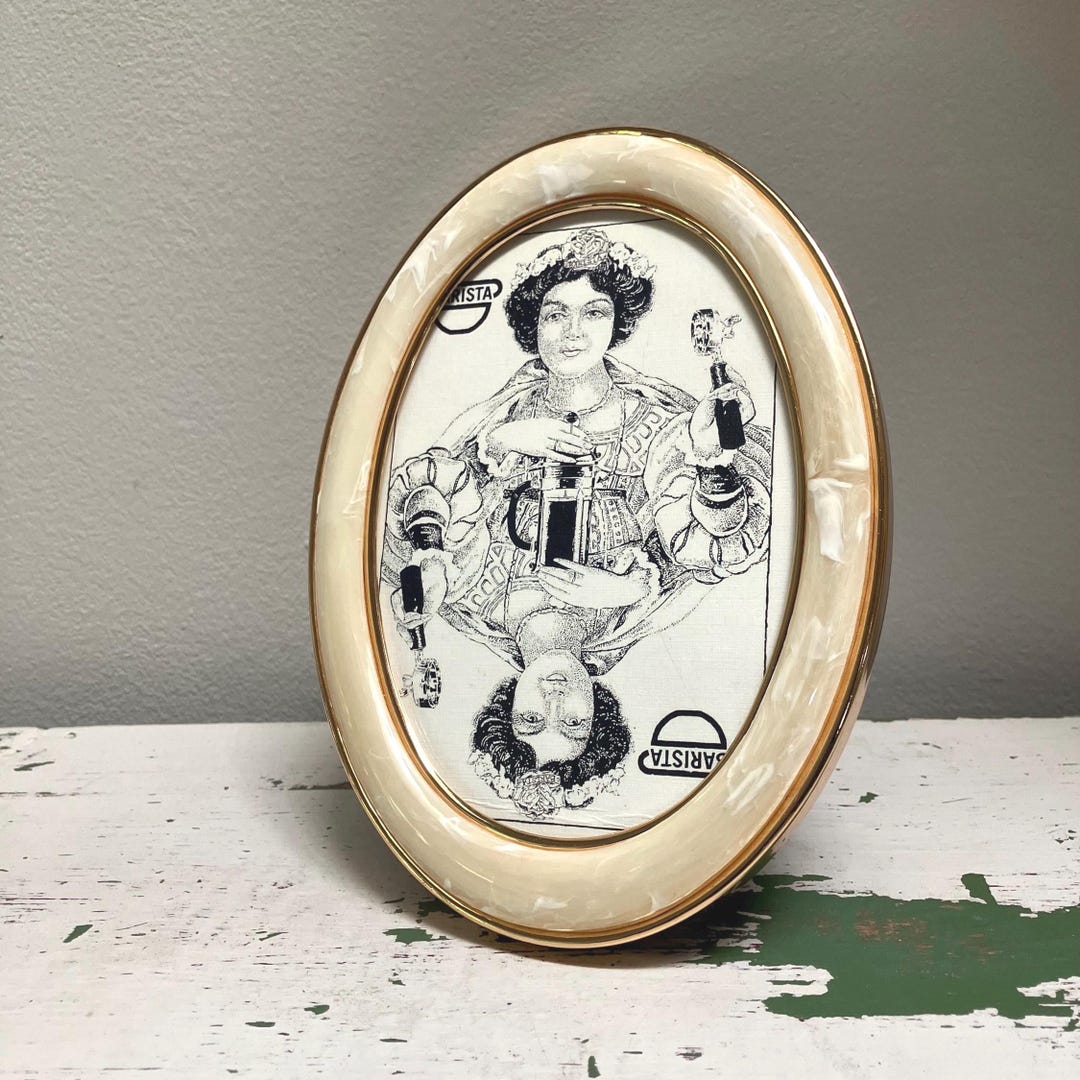 Vintage Brass Frame | Oval Portrait Photo Frame for Tabletop | Brass ...