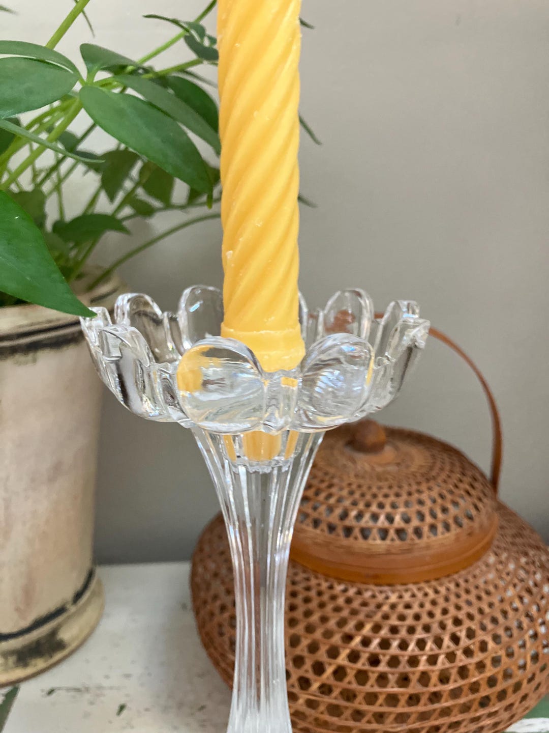 Vintage Glass Candle Bobeches | Set of Five Glass Candle Bobeches ...