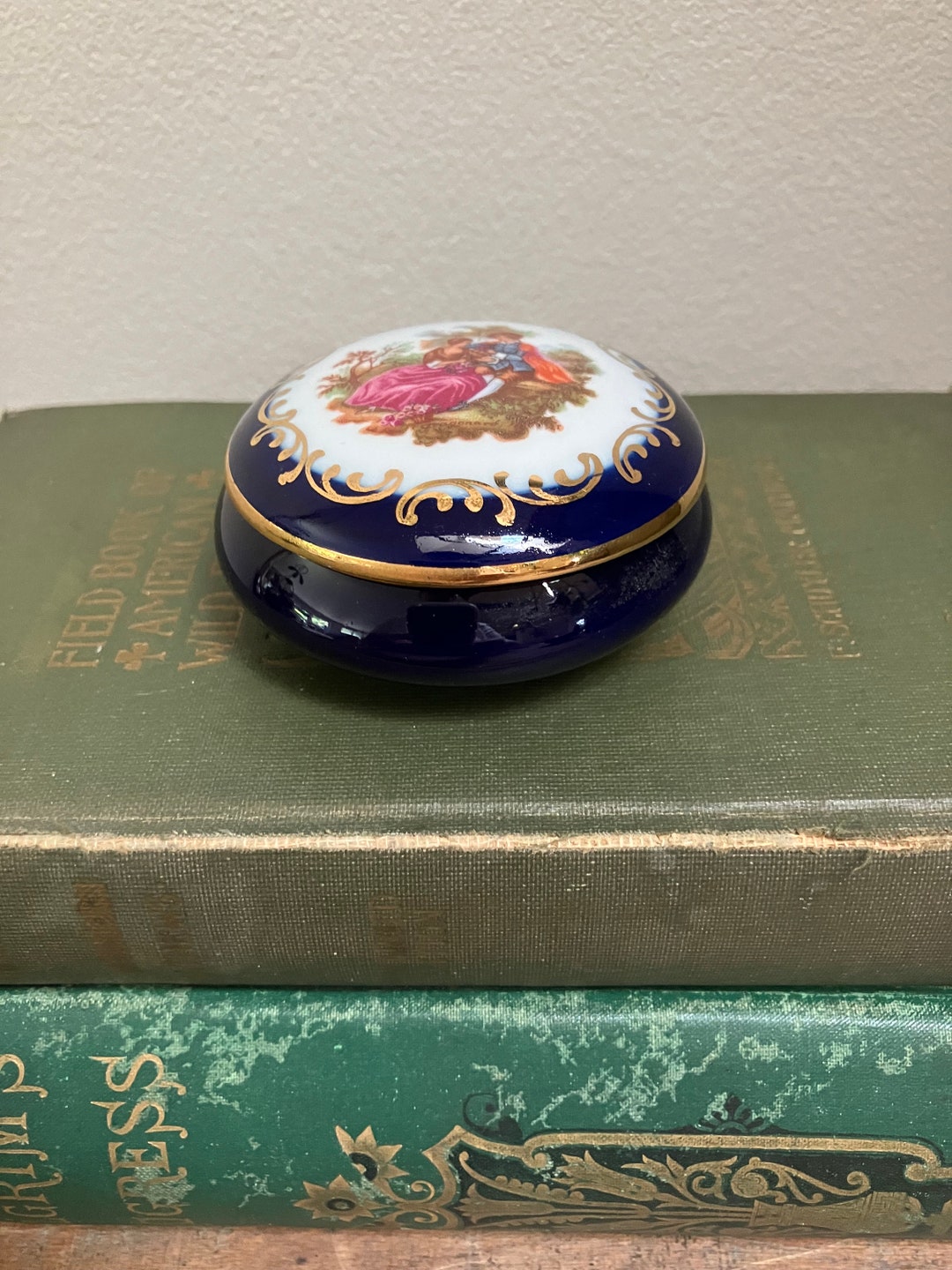 Vintage Limoges Trinket Box | Round Limoges Porcelain Box Made in ...