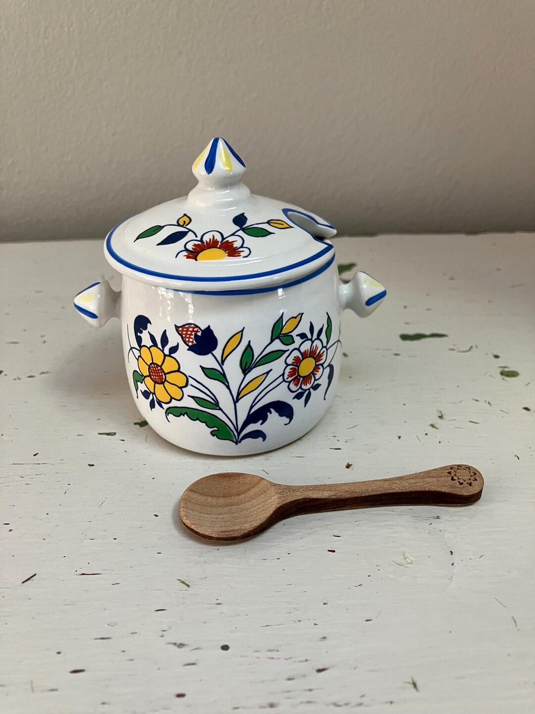 Vintage French Mustard Jar With Slot for Spoon Mustard Lovers Mustard ...