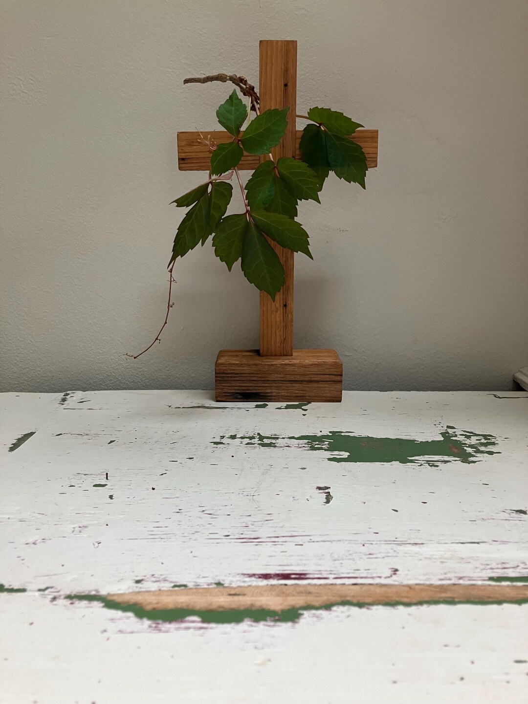 Handmade Wood Cross | Large Wooden Cross on Stand | Tabletop Cross ...