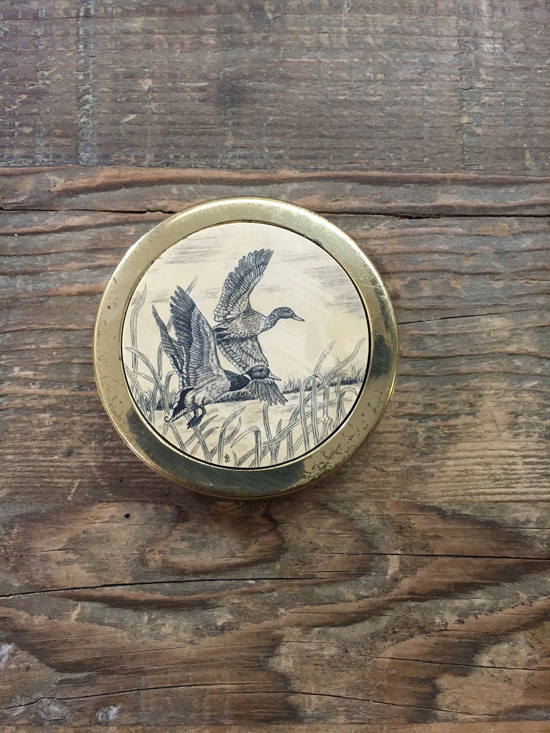 Vintage Brass Paperweight Mallard Duck Motif Heavy Brass - Etsy