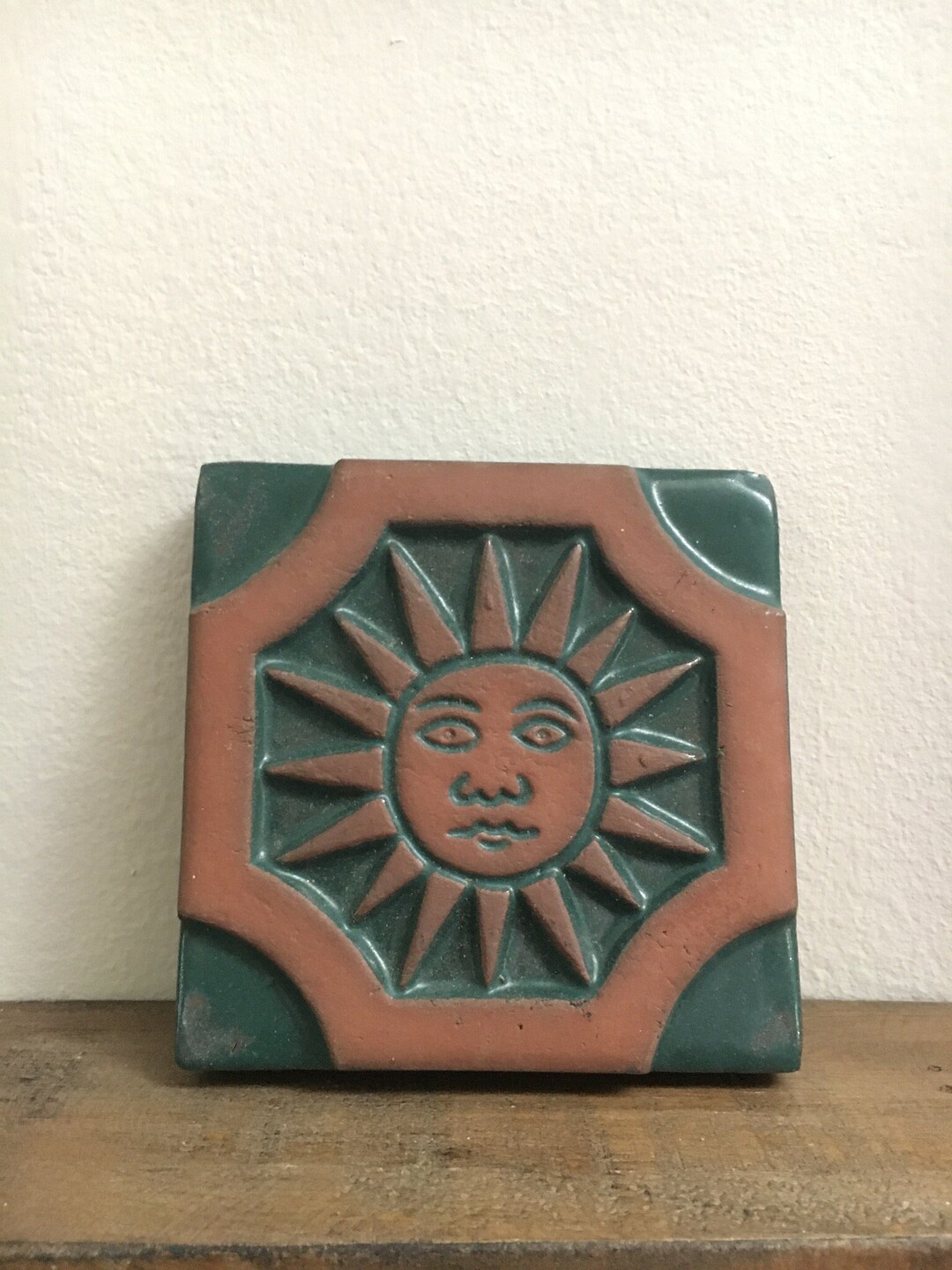 Sun Face Tile Terra Cotta Sun Face Ceramic Tile Sun Face - Etsy
