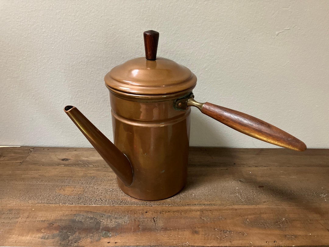 Vintage Copper Pots Copper Coffee Pot Long Handled Italian Copper ...