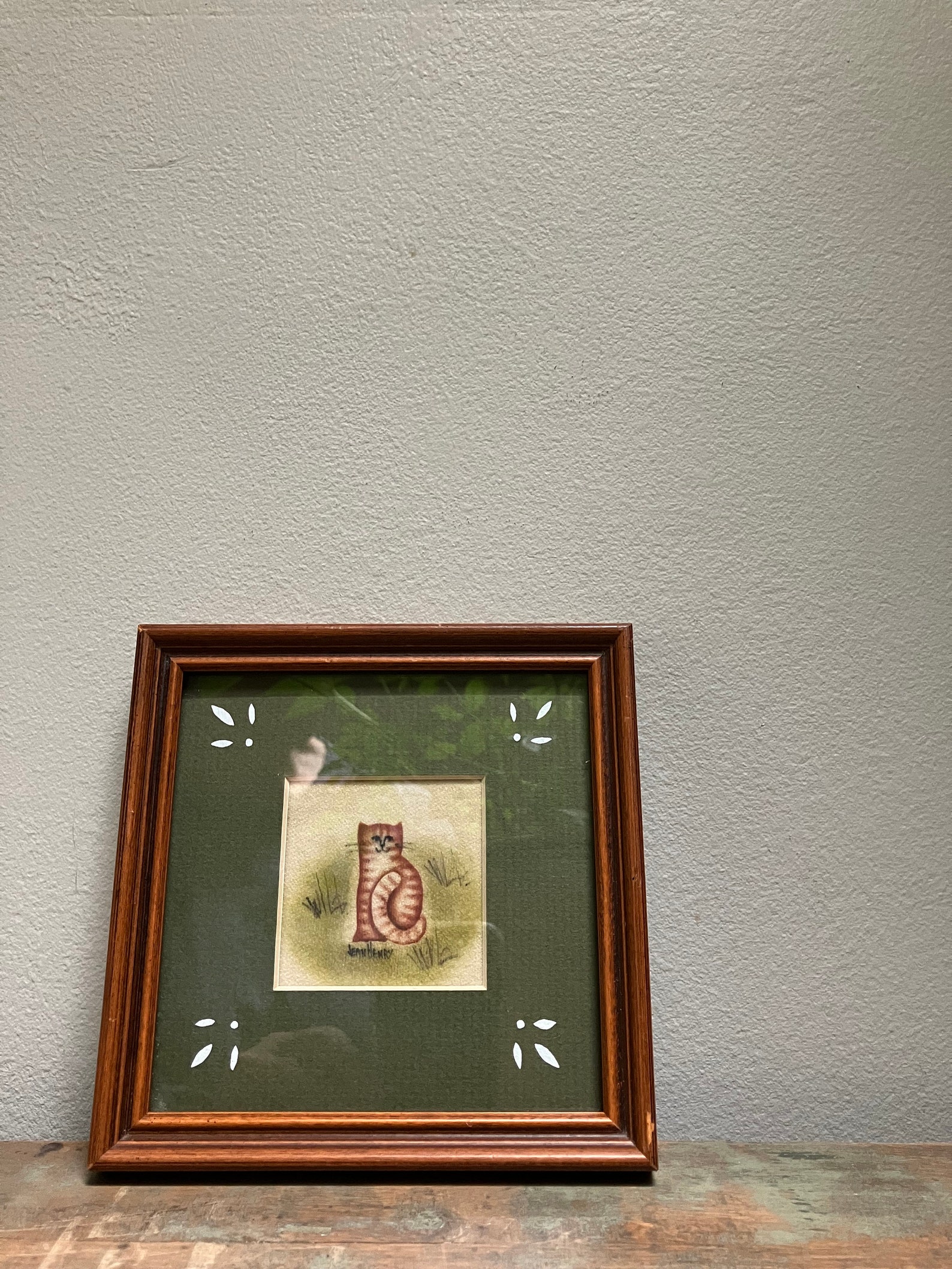 Vintage Theorem Painting Jean Henry Small Theorem Framed Wall Art Folk ...