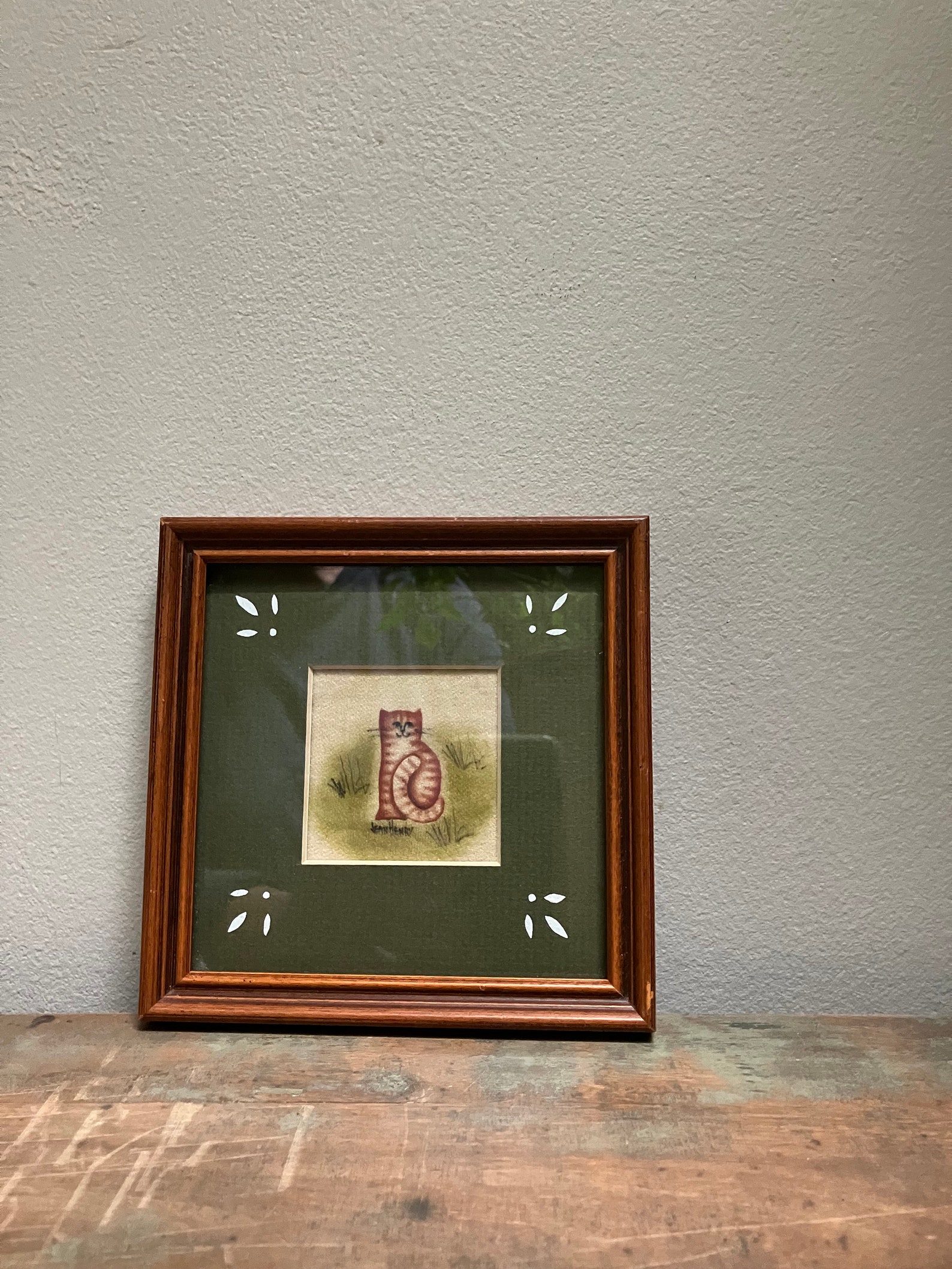 Vintage Theorem Painting Jean Henry Small Theorem Framed Wall Art Folk ...