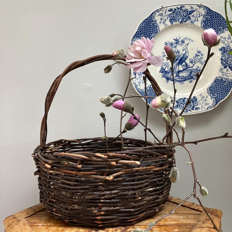 Silk Flower Basket - Etsy