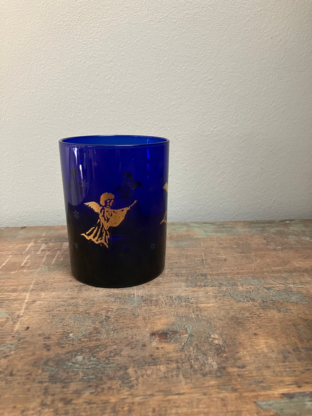 Vintage Cobalt Blue Glass Culver Cobalt Glass USA Votive Candle Holder ...