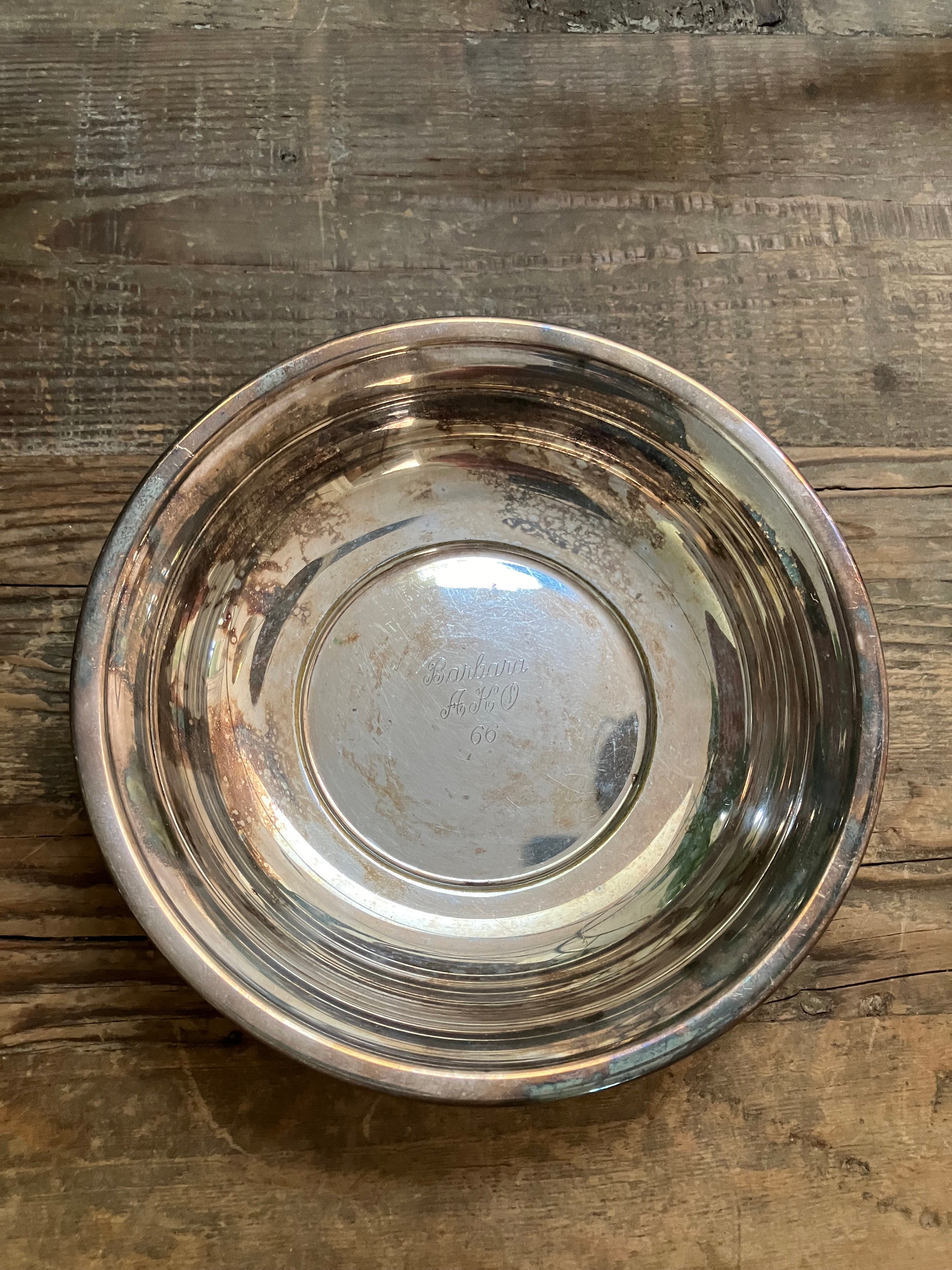 Vintage Silver Plate Ring Dish: Omicron Delta Kappa Sorority ...