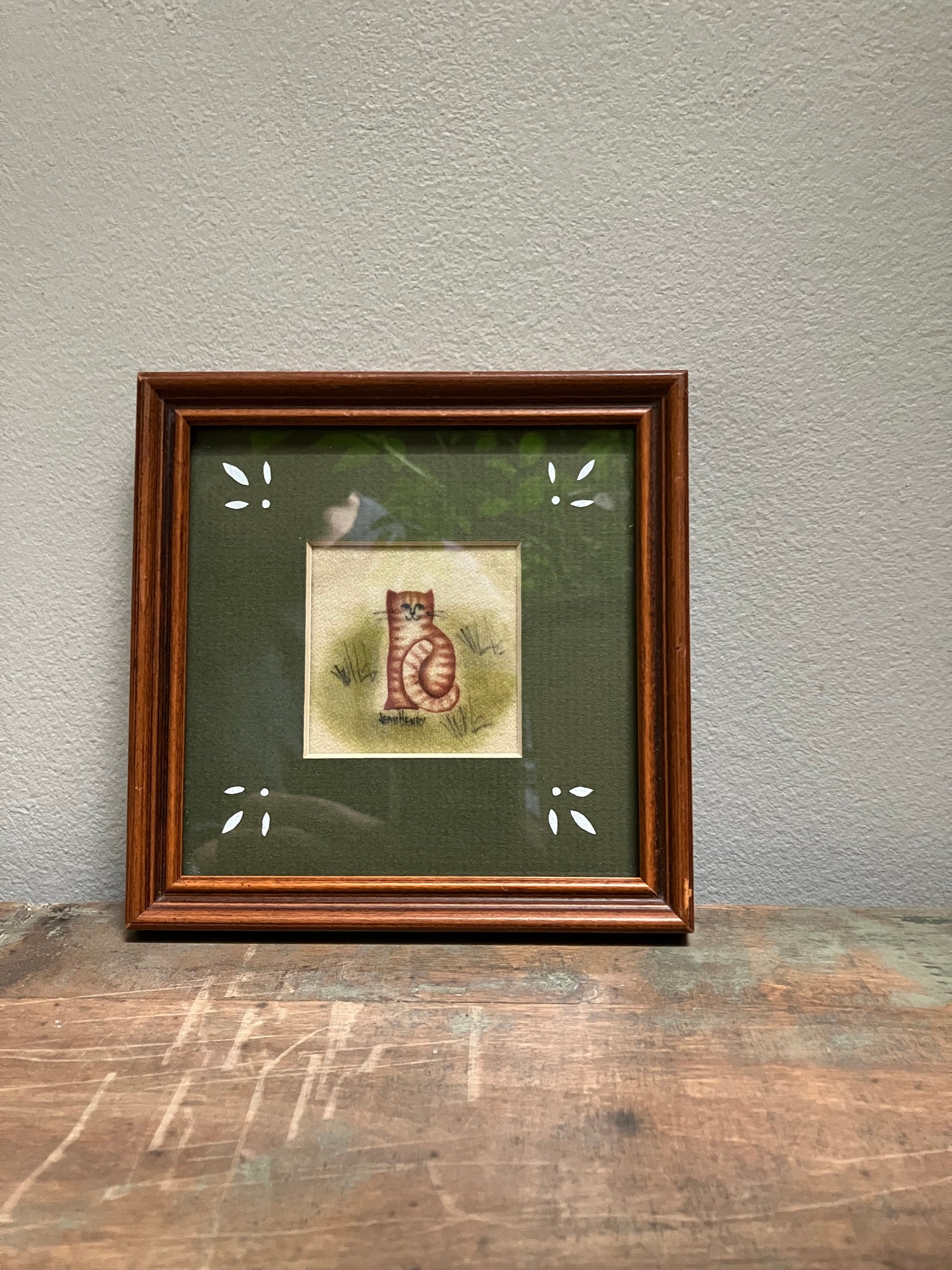 Vintage Theorem Painting Jean Henry Small Theorem Framed Wall Art Folk ...