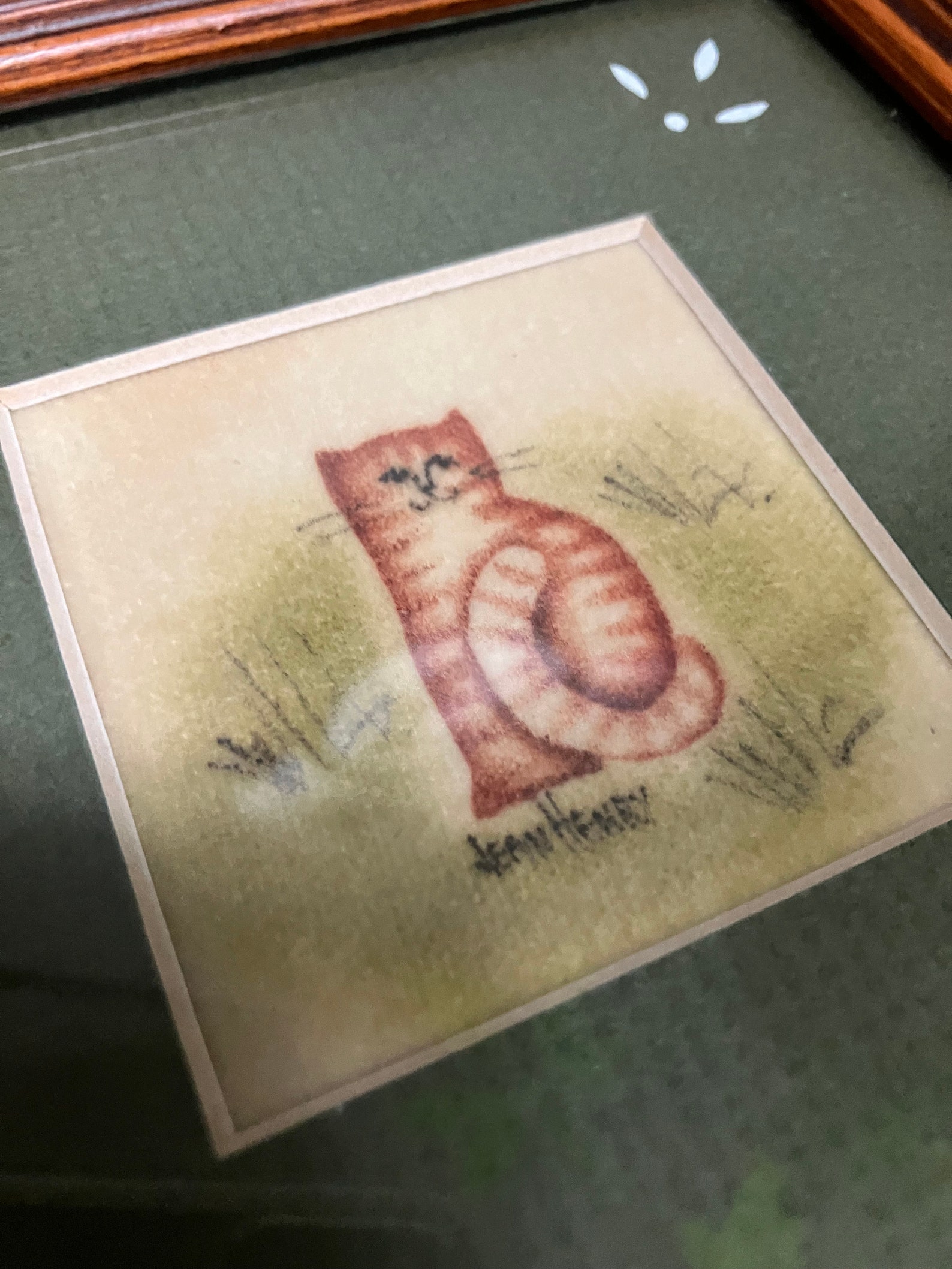 Vintage Theorem Painting Jean Henry Small Theorem Framed Wall Art Folk ...