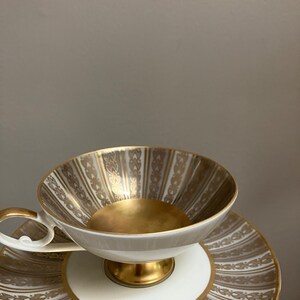 Vintage West German Teacup Modern White and Gold Porcelain Teacup Mid ...