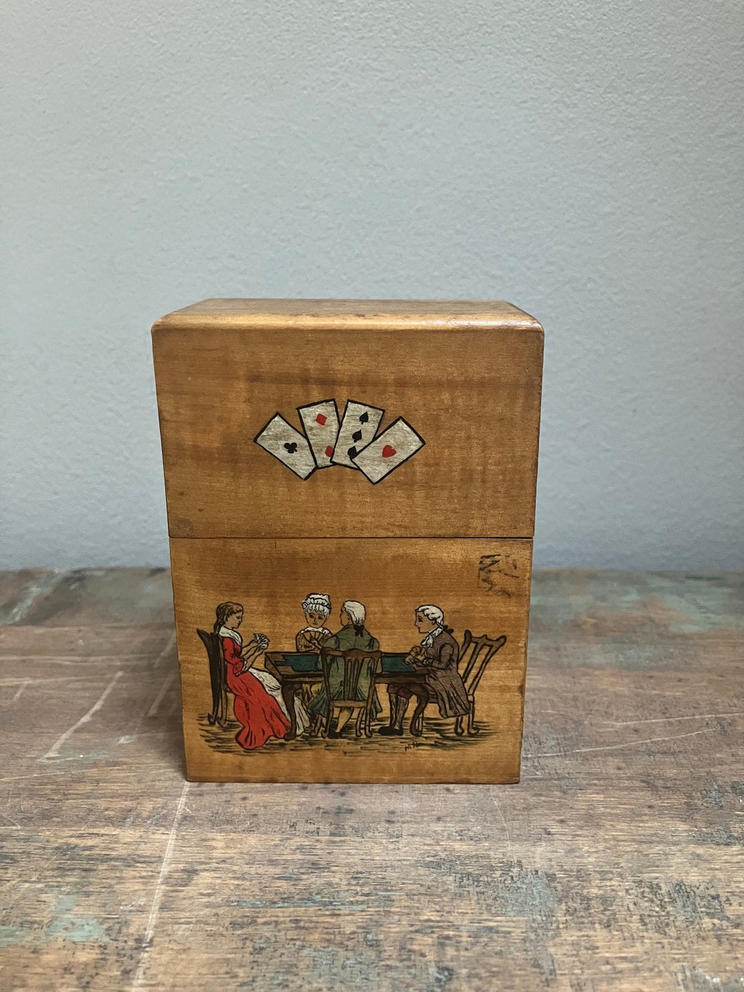 Vintage Playing Card Box | Wooden Box for Cards | Game Enthusiast ...