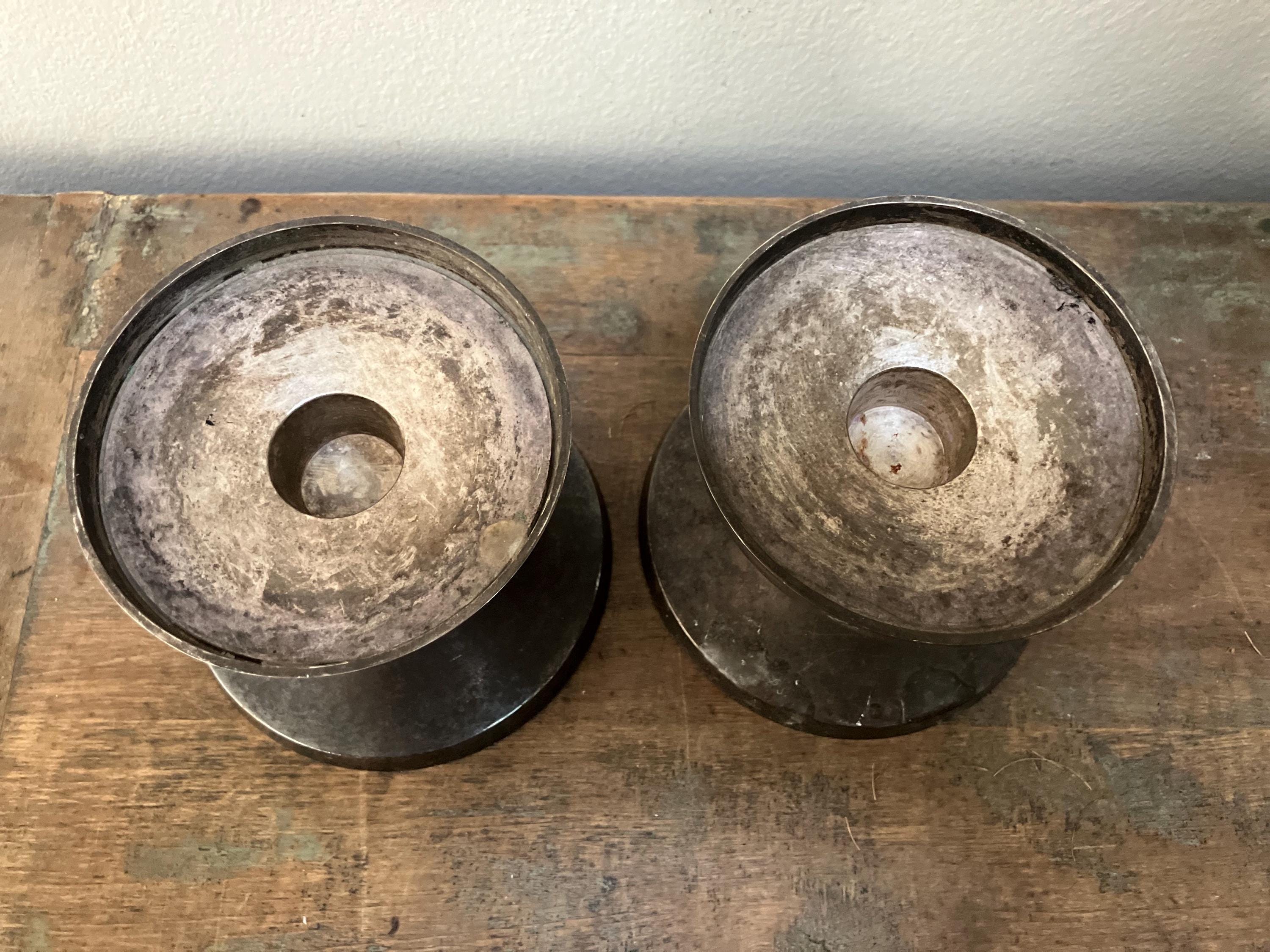 Vintage Pottery Barn Metal Candle Holders: Williamsburg Style, Wide ...