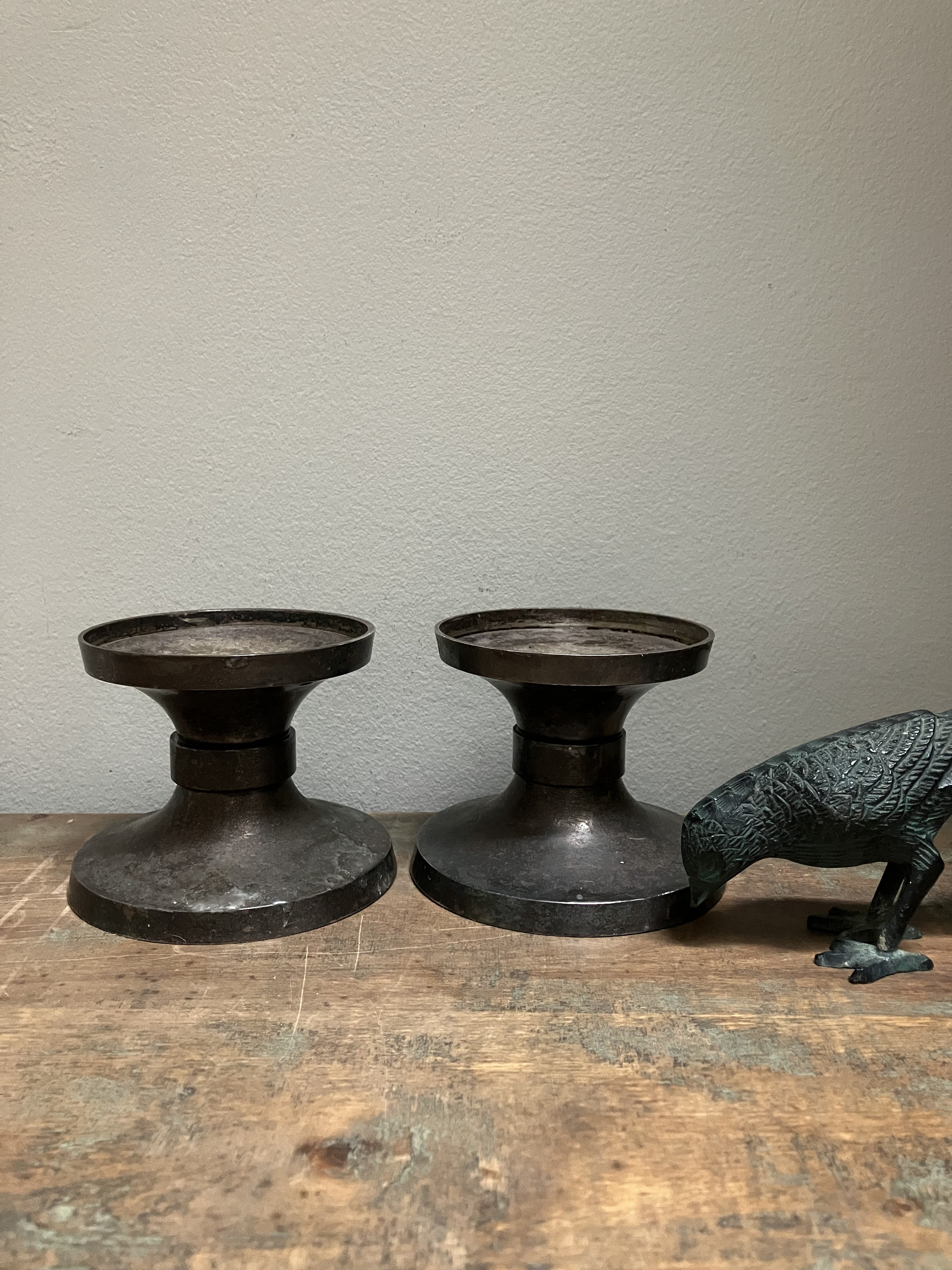 Vintage Pottery Barn Metal Candle Holders: Williamsburg Style, Wide ...