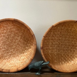 Large Round Woven Baskets Asian Style Bamboo Baskets Large Storage ...
