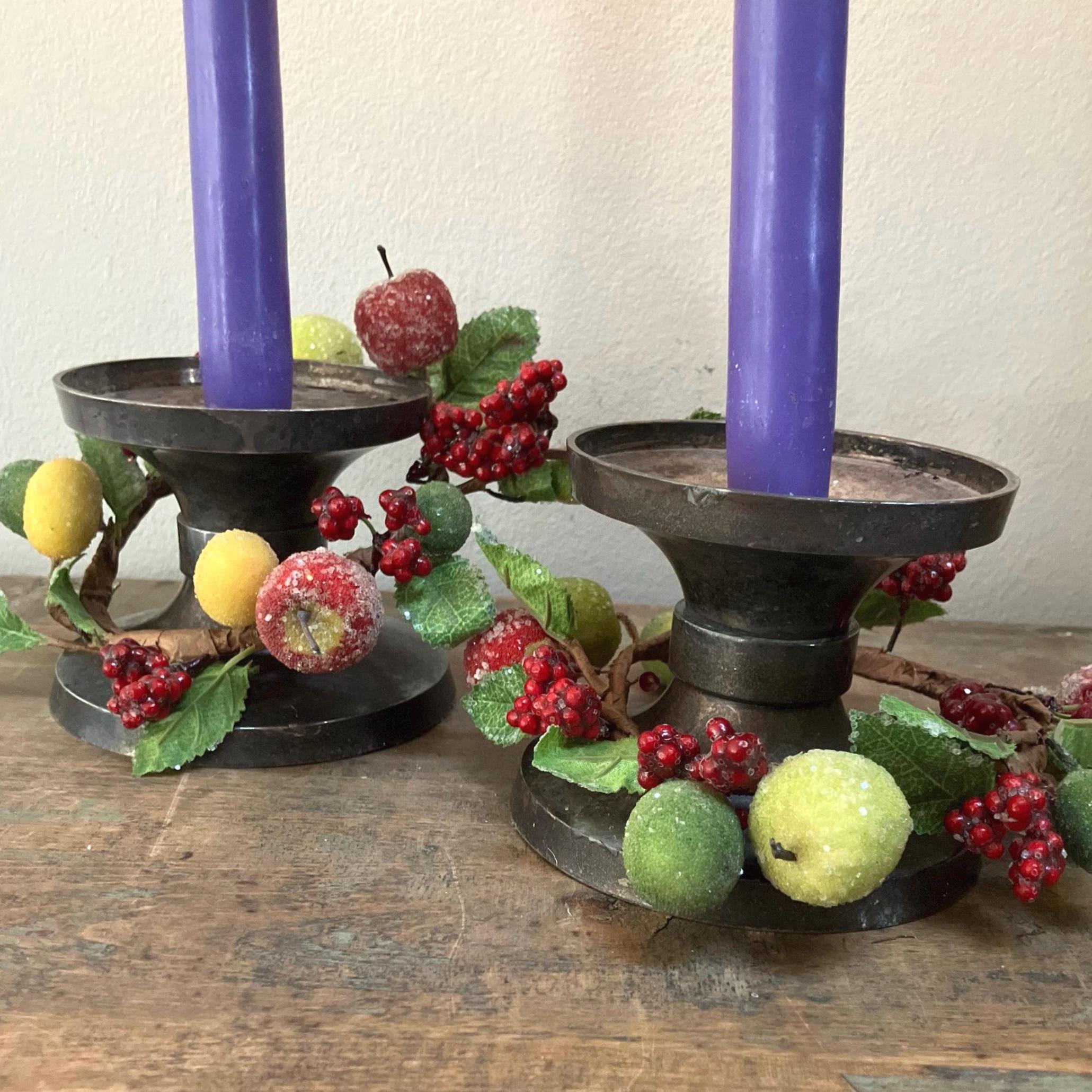 Vintage Pottery Barn Metal Candle Holders: Williamsburg Style, Wide ...