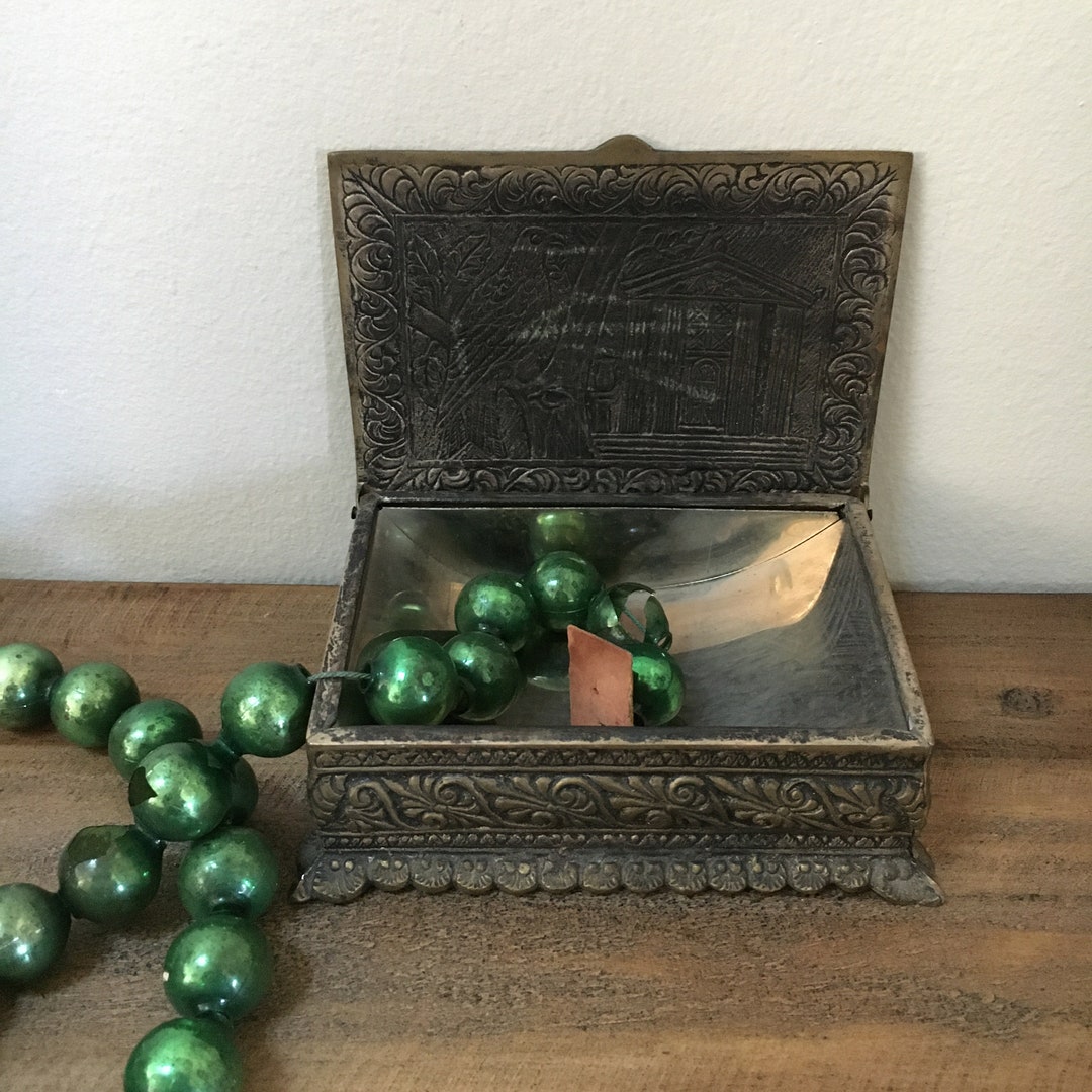 Vintage Brass Box Ornate Brass Box Made in Greece Parthenon Box Greek ...