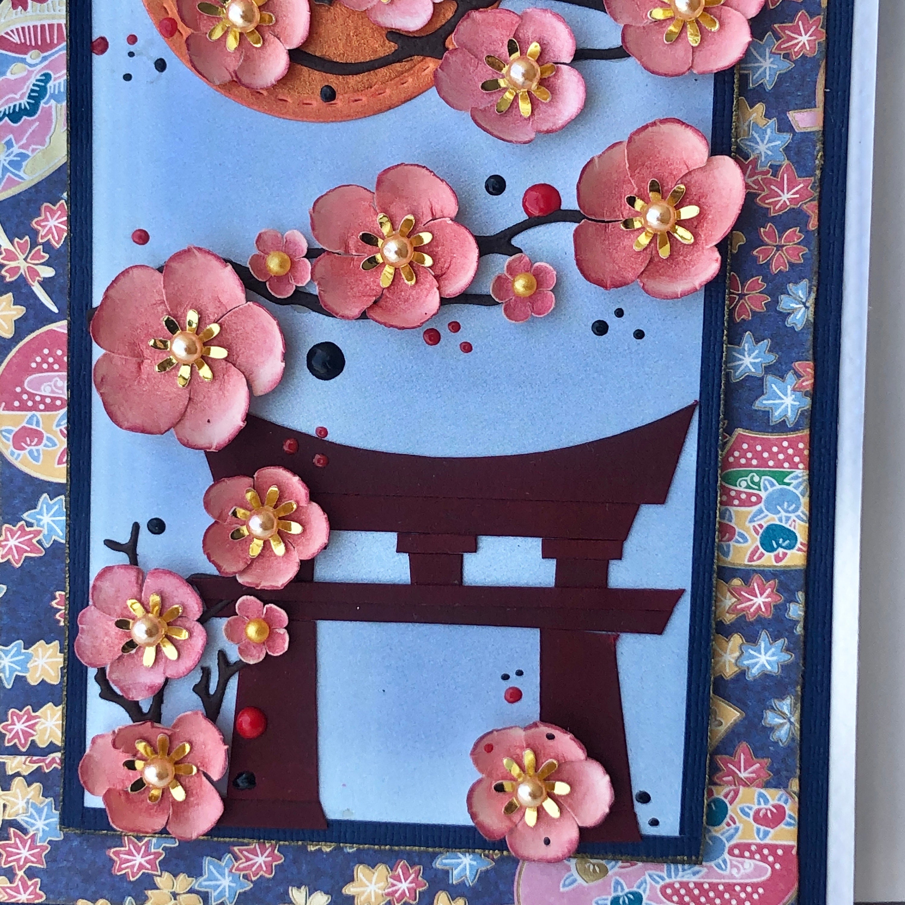 Japanese Style Card, Sakura Card, Cherry Blossom Card,cranes, Japanese ...