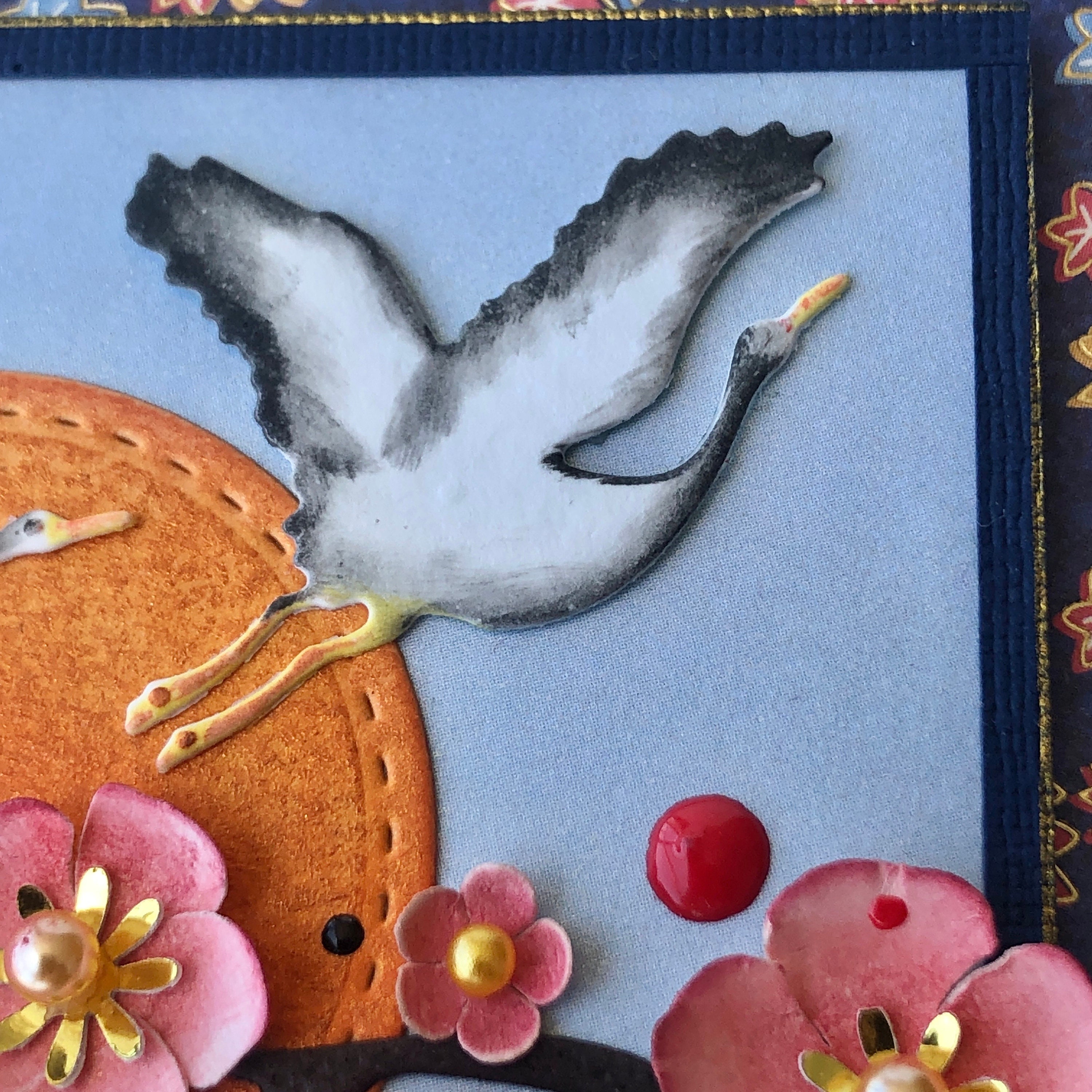 Japanese Style Card, Sakura Card, Cherry Blossom Card,cranes, Japanese ...