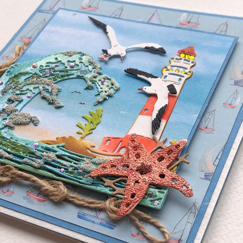 Lighthouse Card, Ocean Card, Sea Card, Happy Birthday Card, Happy ...