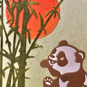 Handmade Panda and Bamboo Card, Be Happy Greeting Card , All Occasions ...