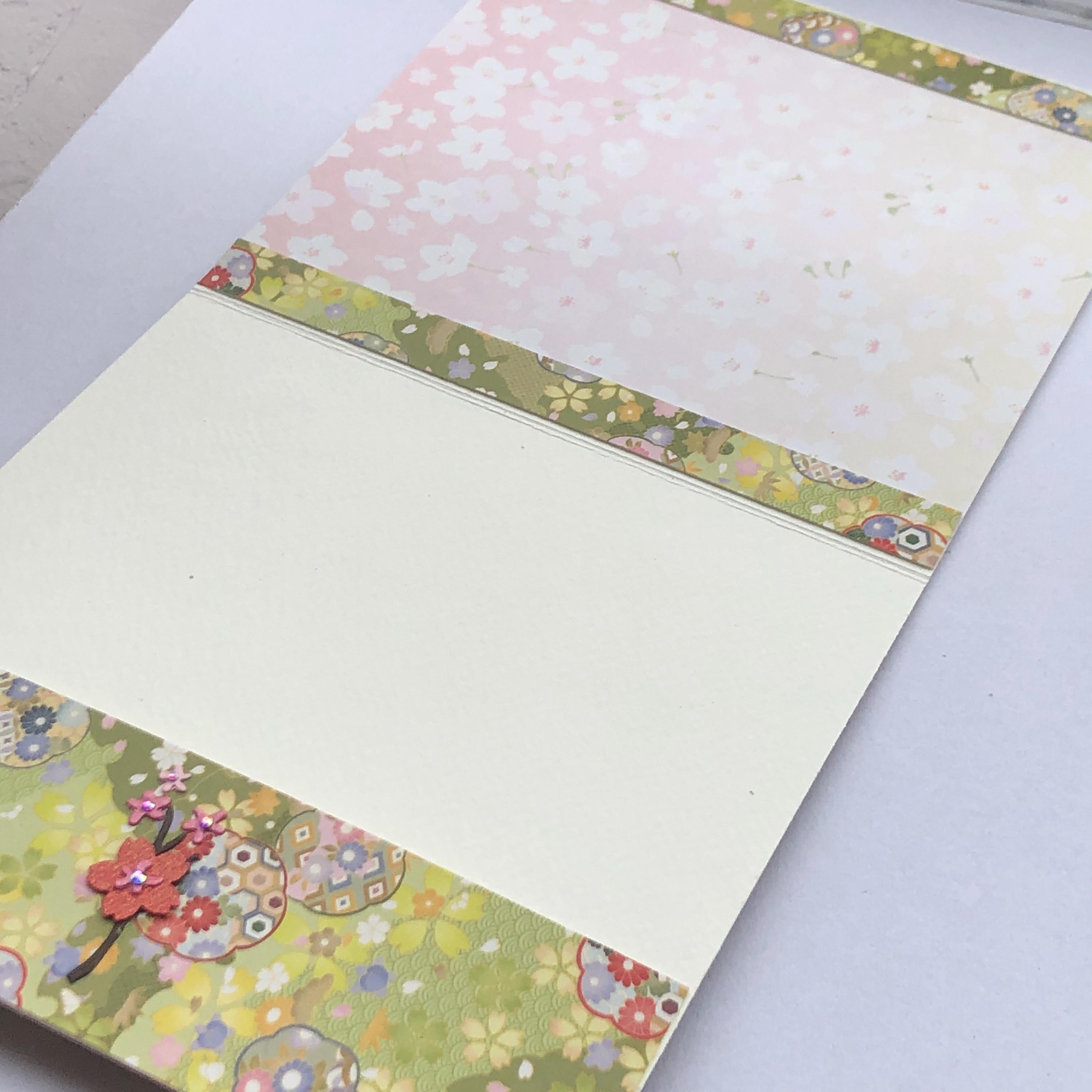 Cherry Blossom Card,japanese Style Card, Origami Doll Card, All ...