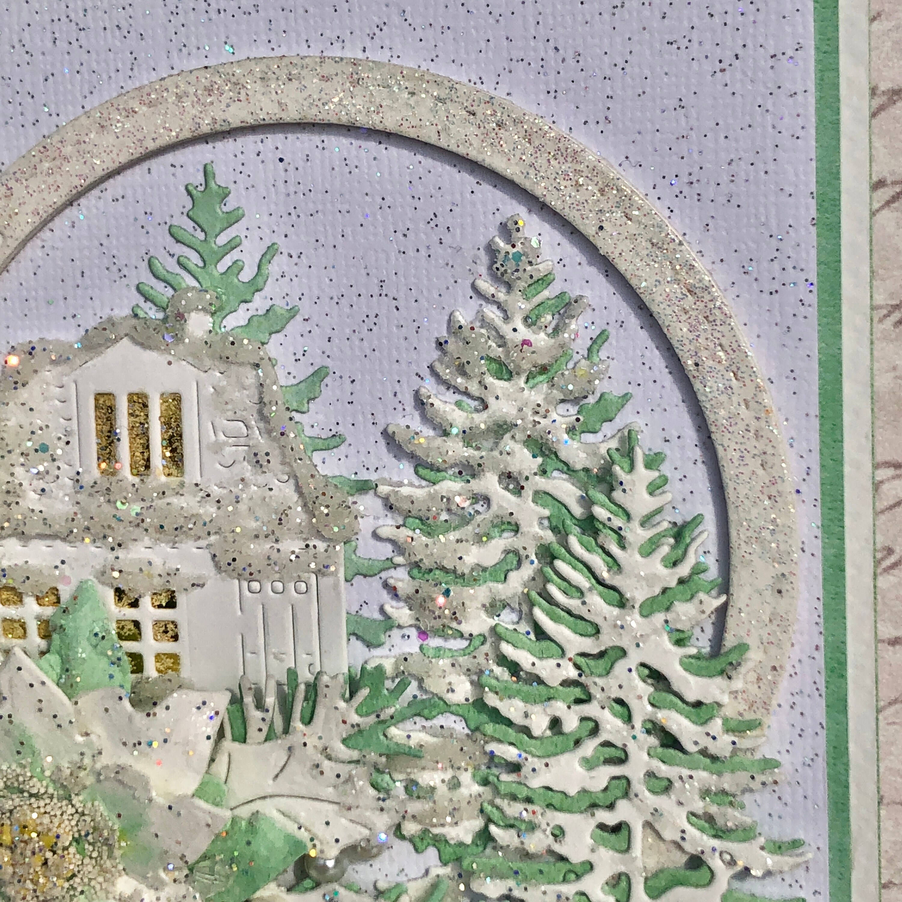 Merry Christmas Handmade Greeting Card, Christmas Trees, Poinsettia ...