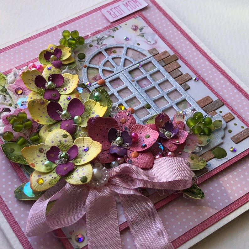 Handmade Mother's Day Card, Orchids, Pink & Yellow Flowers - Etsy