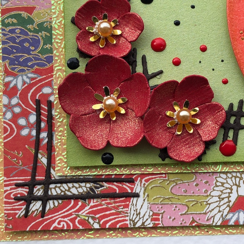 Cherry Blossom Card,japanese Style Card, Origami Doll Card, All ...