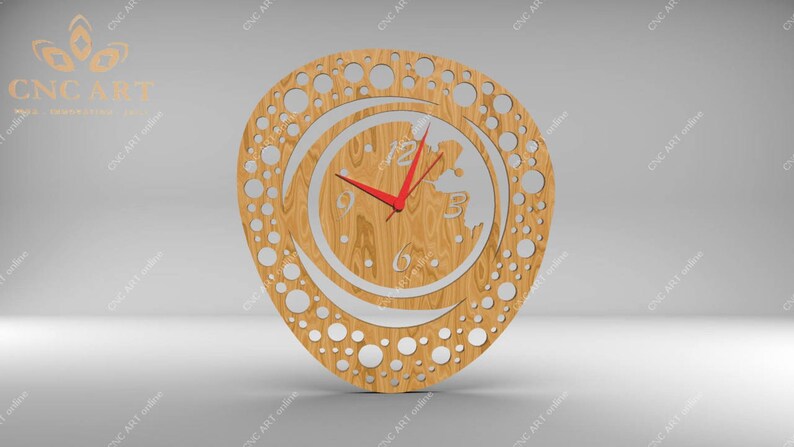Nice Clock Design Vector Model Dxf and Eps File for CNC - Etsy