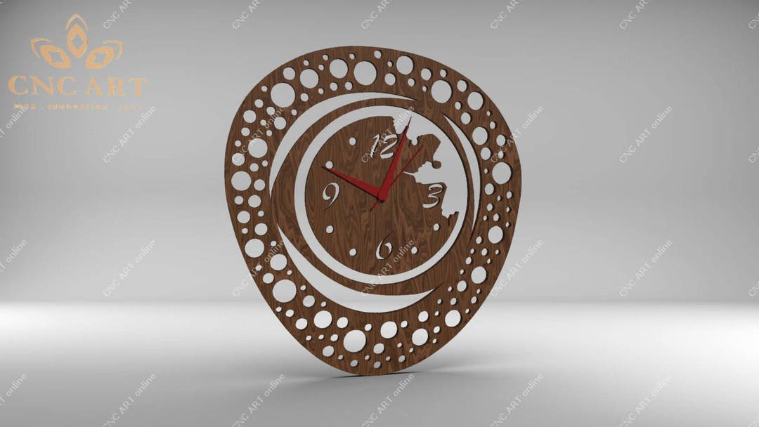 Nice Clock Design Vector Model Dxf and Eps File for CNC - Etsy