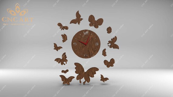 CNC, Metalworking & Manufacturing Routers Nice clock design DXF and EPS ...