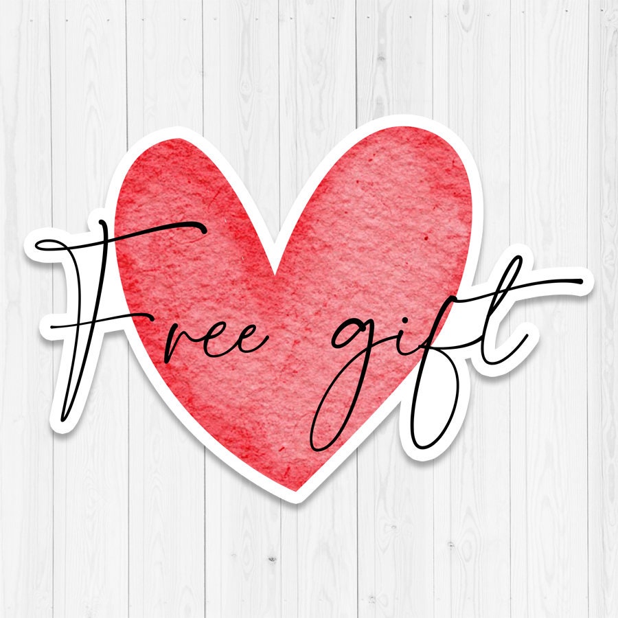 Free Gift Sticker PNG Pink Heart Small Business Happy Mail | Etsy