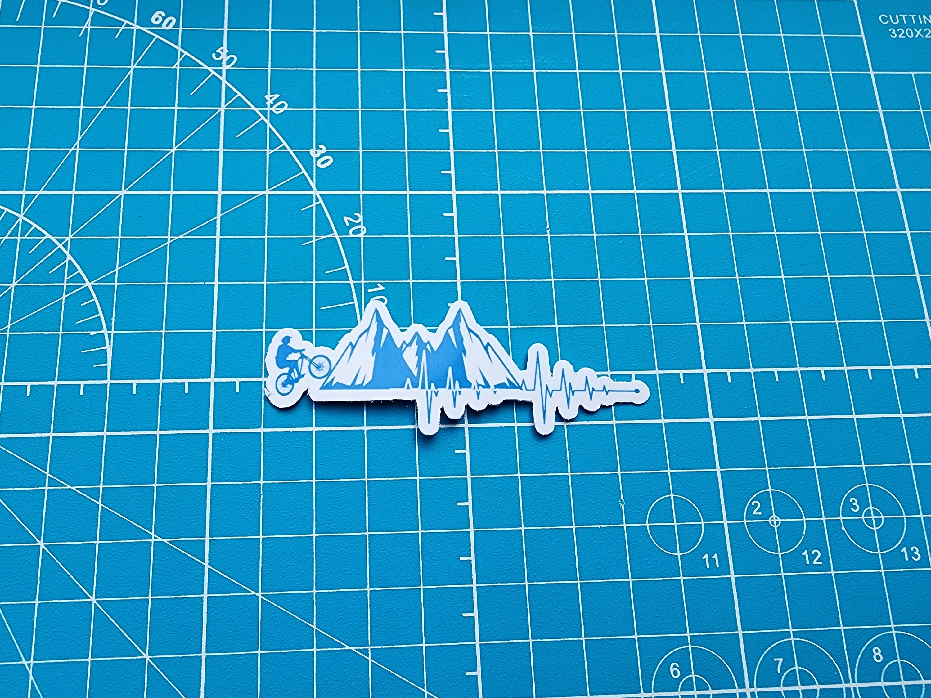 Mountain Bike Sticker, Mountain Bike Decal, Heartbeat Sticker, Bike ...