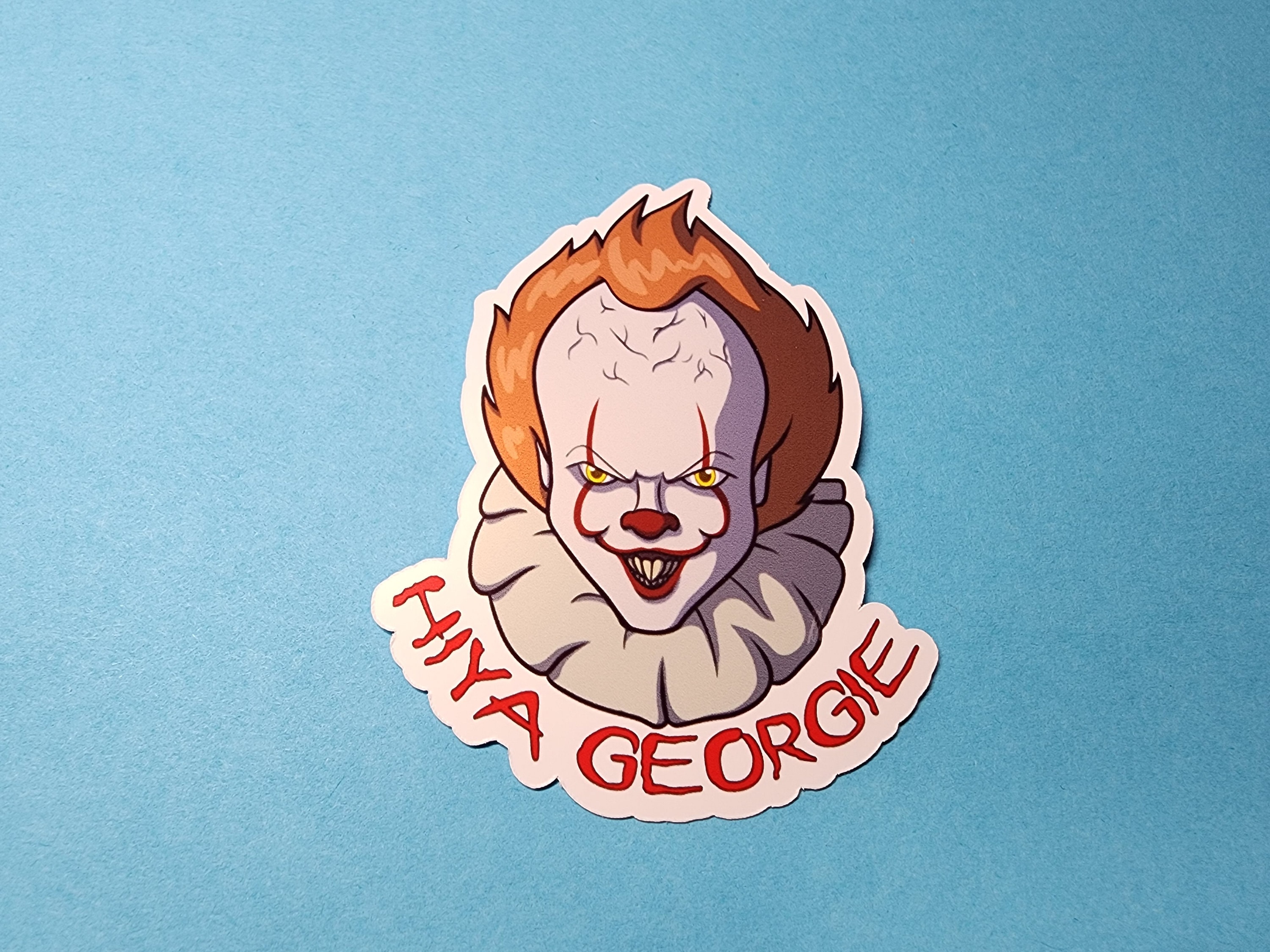 Pennywise IT Hiya Georgie Sticker, IT Sticker, Pennywise Sticker, Hi ...