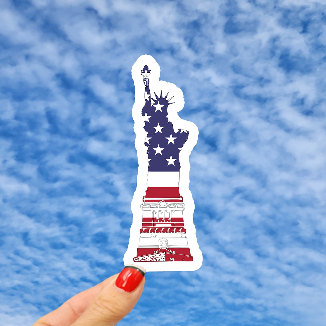 Statue of Liberty Flag Sticker, NYC Sticker, New York City Sticker ...