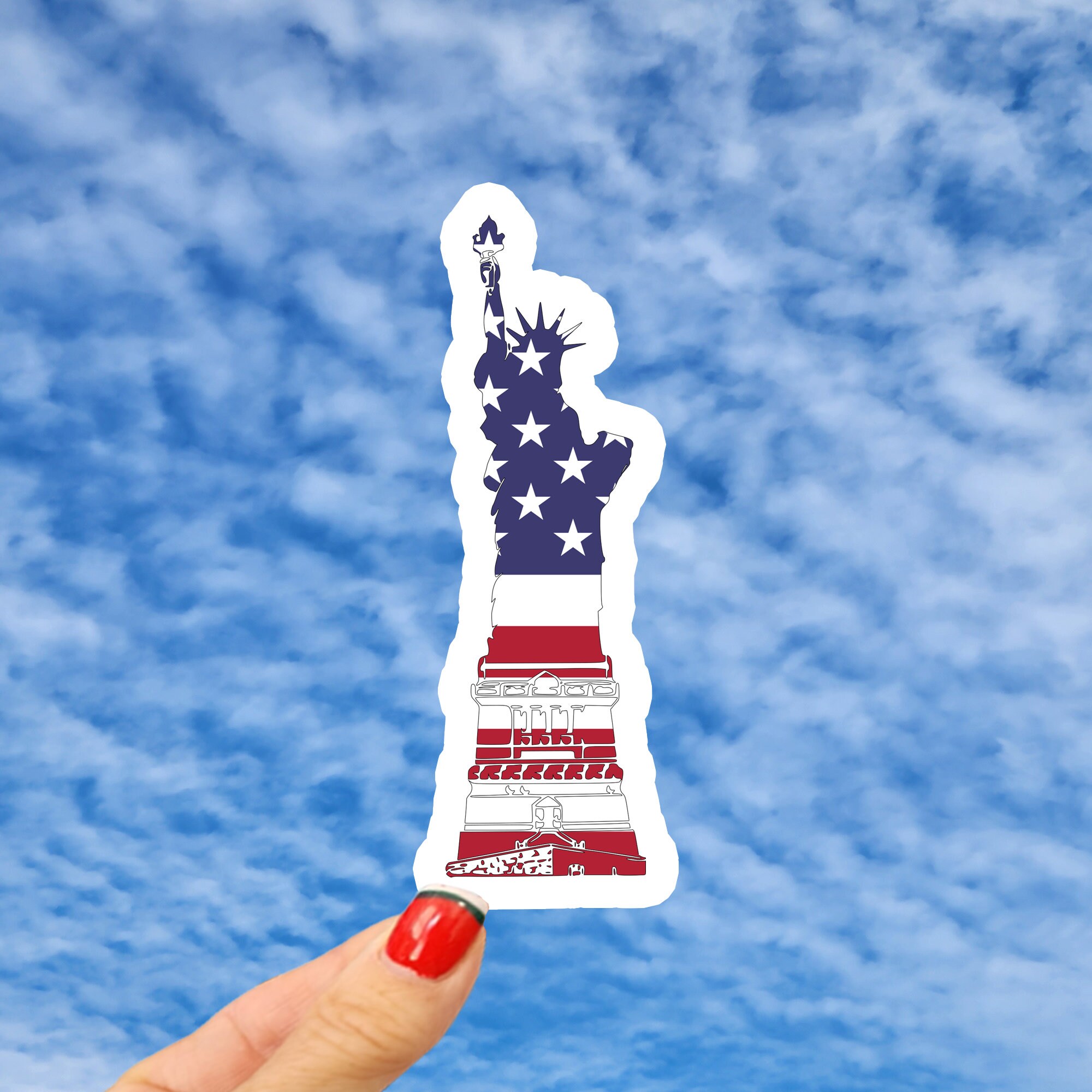Statue of Liberty Flag Sticker, NYC Sticker, New York City Sticker ...