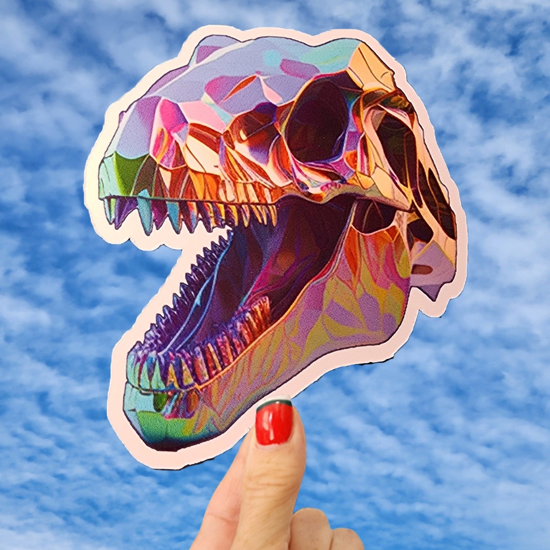 T Rex Skull Sticker, Dinosaur Sticker, Dino Skull Sticker, Archeology ...