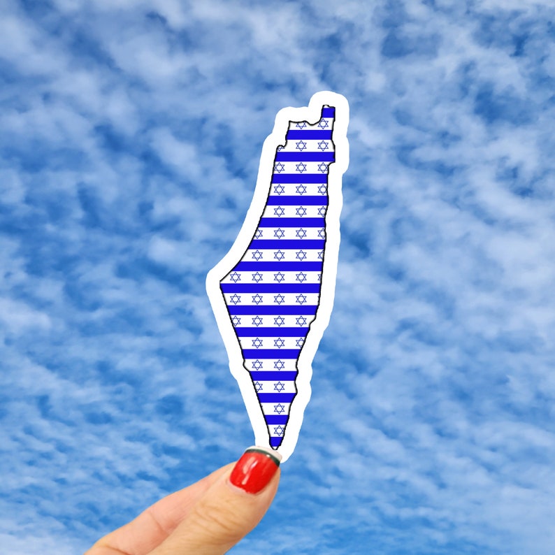 Map of Israel Sticker Israeli Flag Sticker Star of David - Etsy