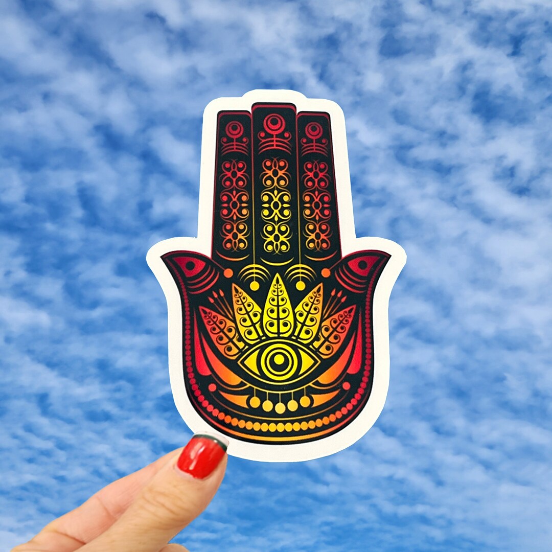 Hamsa Hand Evil Eye Sticker, Hamsa Sticker, Good Luck Sticker, Hamsa ...