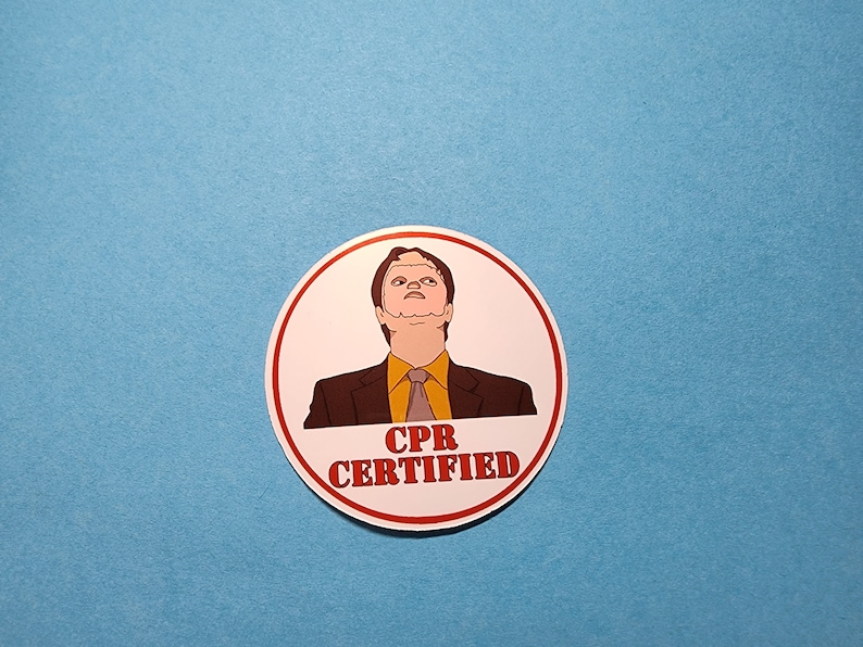 Dwight the Office CPR Certified Sticker, CPR Certified Sticker, Dwight ...