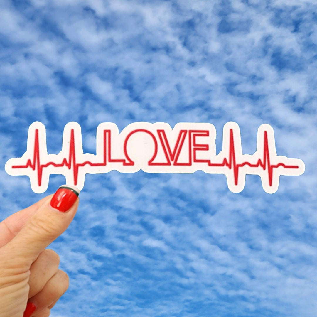Love Heartbeat Monitor Sticker, Love Sticker, Heartbeat Sticker, I Love ...