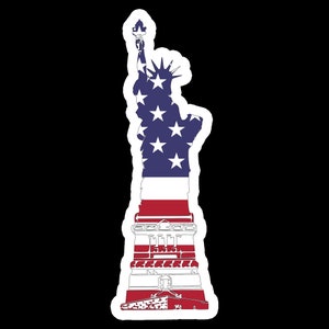 Statue of Liberty Flag Sticker, NYC Sticker, New York City Sticker ...